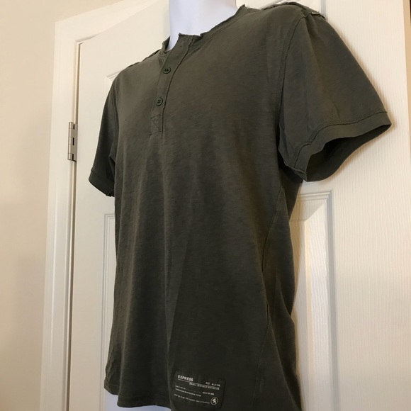 Express | Shirts | Mens Express Army Color Shirt Sz Medium | Poshmark
